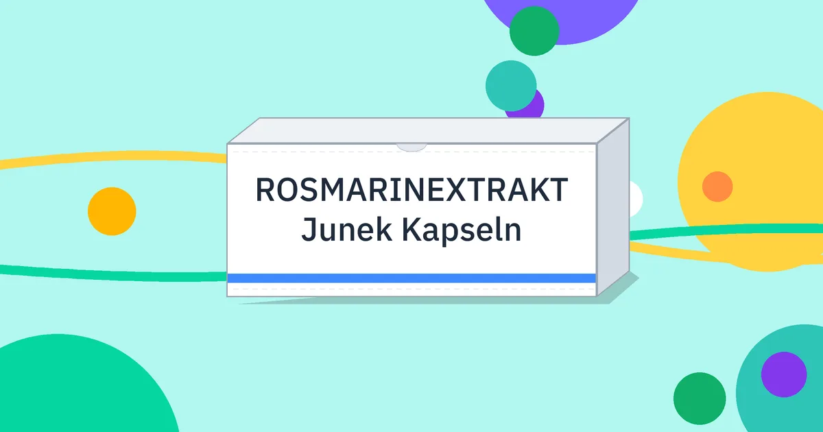 Symbolbild: Packung mit der Aufschrift ROSMARINEXTRAKT Junek Kapseln (PZN 01104084) – Verfügbarkeit und Bezug in Apotheken in Frankfurt am Main