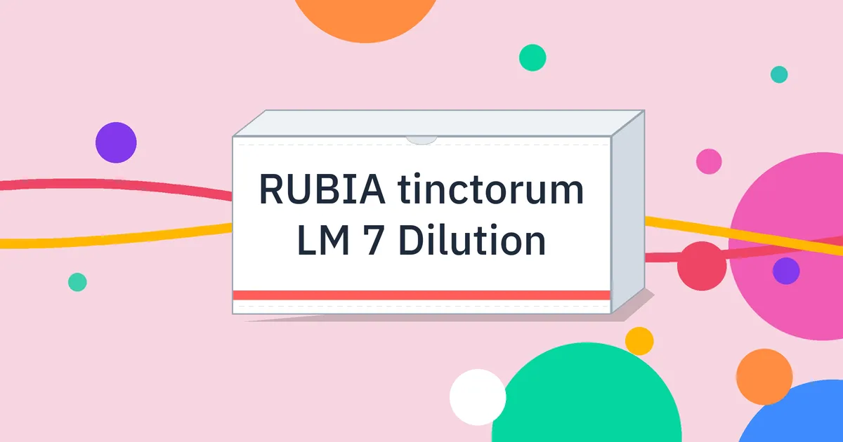 Symbolbild: Packung mit der Aufschrift RUBIA tinctorum LM 7 Dilution (PZN 13056692) – Verfügbarkeit und Bezug in Apotheken in Frankfurt am Main