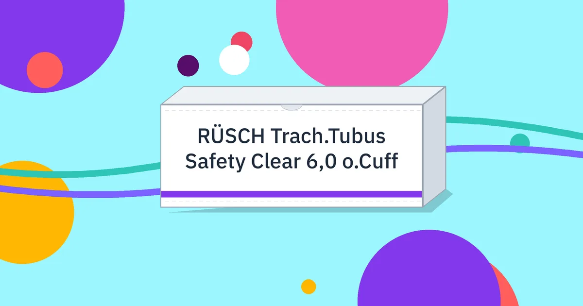Symbolbild: Packung mit der Aufschrift RÜSCH Trach.Tubus Safety Clear 6,0 o.Cuff (PZN 04247594) – Verfügbarkeit und Bezug in Apotheken in Frankfurt am Main