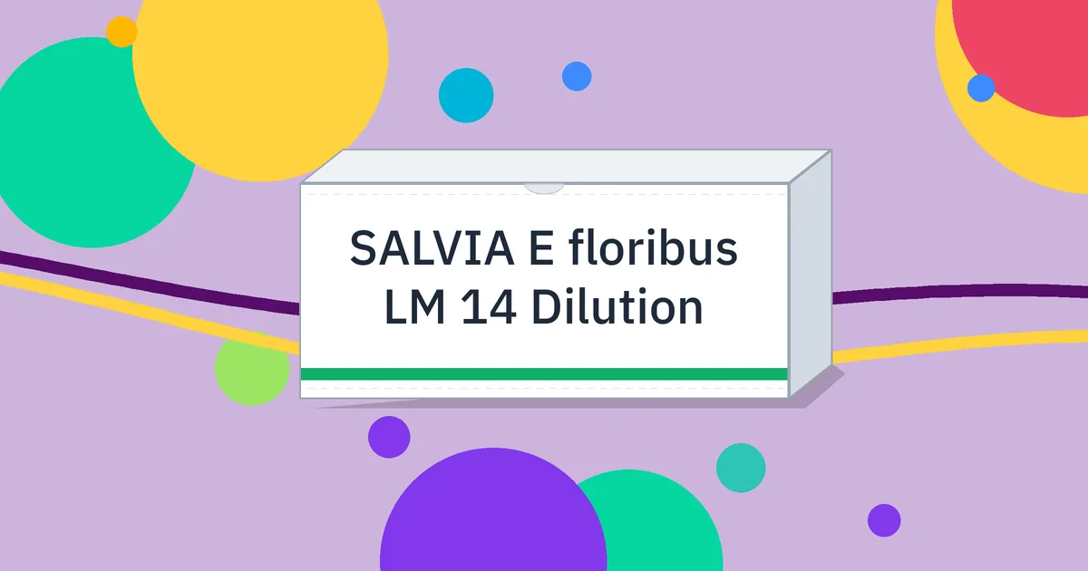 Symbolbild: Packung mit der Aufschrift SALVIA E floribus LM 14 Dilution (PZN 13179058) – Verfügbarkeit und Bezug in Apotheken in Frankfurt am Main