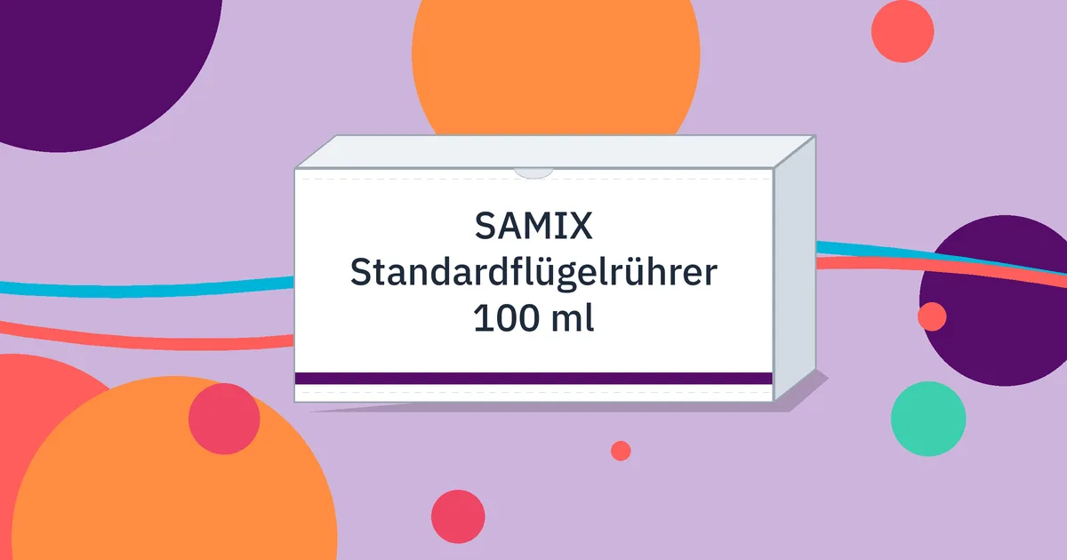 Symbolbild: Packung mit der Aufschrift SAMIX Standardflügelrührer 100 ml (PZN 11481020) – Verfügbarkeit und Bezug in Apotheken in Frankfurt am Main