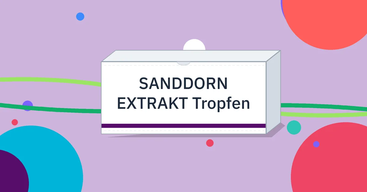 Symbolbild: Packung mit der Aufschrift SANDDORN EXTRAKT Tropfen (PZN 20211785) – Verfügbarkeit und Bezug in Apotheken in Frankfurt am Main