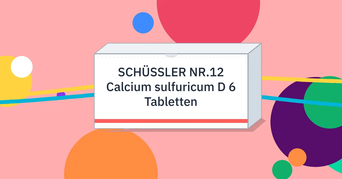 Symbolbild: Packung mit der Aufschrift SCHÜSSLER NR.12 Calcium sulfuricum D 6 Tabletten (PZN 10990713) – Verfügbarkeit und Bezug in Apotheken in Frankfurt am Main