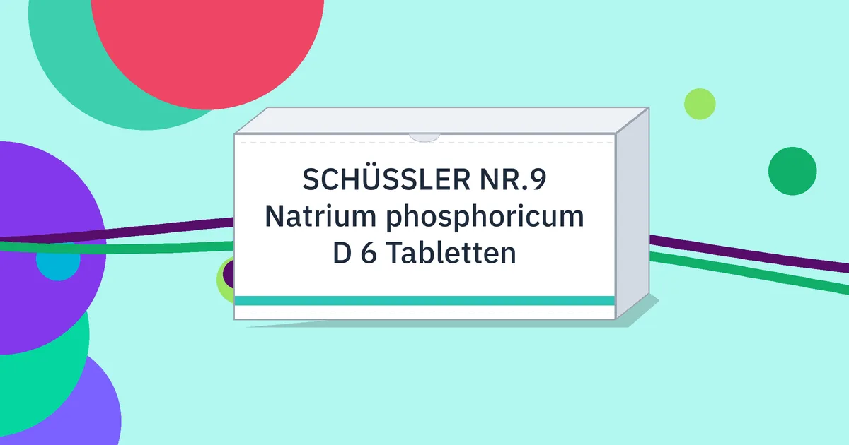 Symbolbild: Packung mit der Aufschrift SCHÜSSLER NR.9 Natrium phosphoricum D 6 Tabletten (PZN 10990630) – Verfügbarkeit und Bezug in Apotheken in Frankfurt am Main