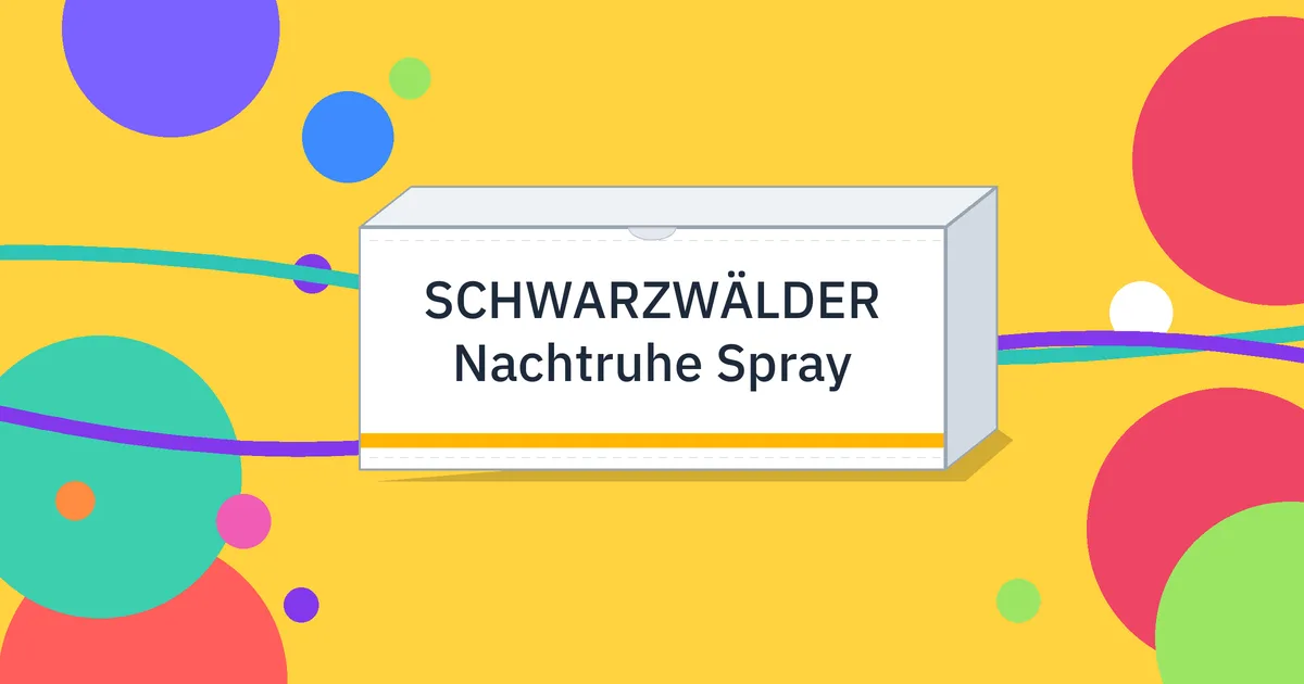 Symbolbild: Packung mit der Aufschrift SCHWARZWÄLDER Nachtruhe Spray (PZN 18835610) – Verfügbarkeit und Bezug in Apotheken in Frankfurt am Main