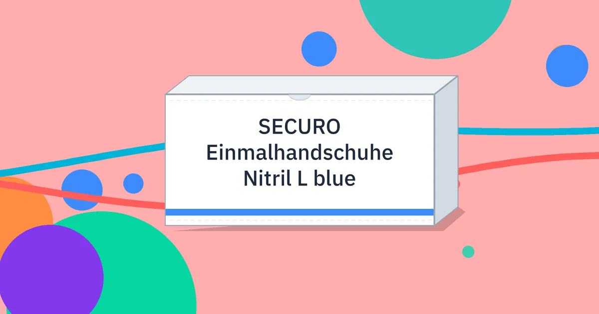 Symbolbild: Packung mit der Aufschrift SECURO Einmalhandschuhe Nitril L blue (PZN 18822122) – Verfügbarkeit und Bezug in Apotheken in Frankfurt am Main