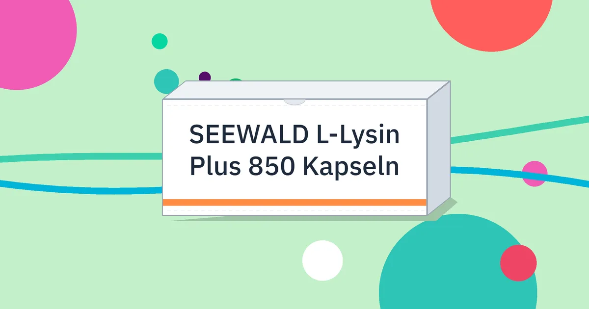 Symbolbild: Packung mit der Aufschrift SEEWALD L-Lysin Plus 850 Kapseln (PZN 19545937) – Verfügbarkeit und Bezug in Apotheken in Frankfurt am Main