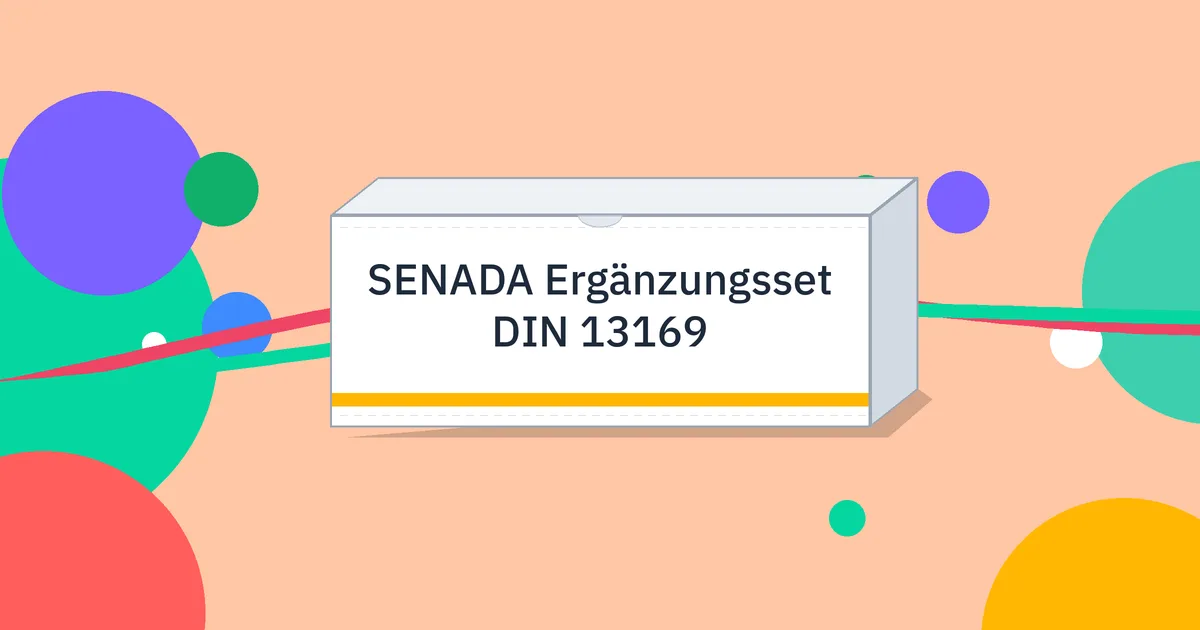 Symbolbild: Packung mit der Aufschrift SENADA Ergänzungsset DIN 13169 (PZN 17877658) – Verfügbarkeit und Bezug in Apotheken in Frankfurt am Main