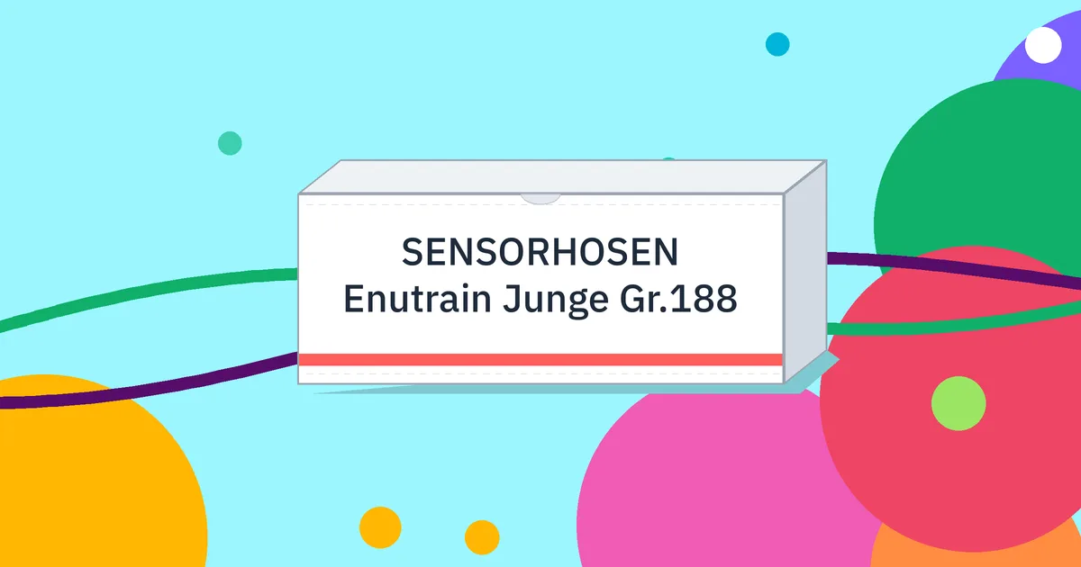 Symbolbild: Packung mit der Aufschrift SENSORHOSEN Enutrain Junge Gr.188 (PZN 04477503) – Verfügbarkeit und Bezug in Apotheken in Frankfurt am Main