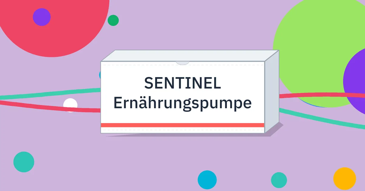 Symbolbild: Packung mit der Aufschrift SENTINEL Ernährungspumpe (PZN 09008121) – Verfügbarkeit und Bezug in Apotheken in Frankfurt am Main