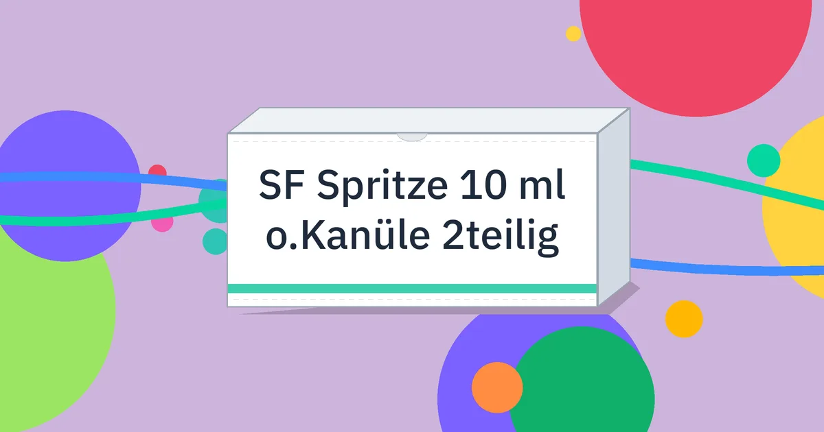Symbolbild: Packung mit der Aufschrift SF Spritze 10 ml o.Kanüle 2teilig (PZN 15239971) – Verfügbarkeit und Bezug in Apotheken in Frankfurt am Main