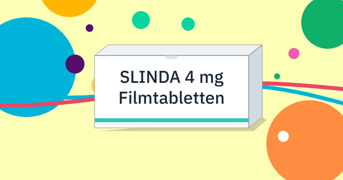 Symbolbild: Packung mit der Aufschrift SLINDA 4 mg Filmtabletten (PZN 18667029) – Verfügbarkeit und Bezug in Apotheken in Frankfurt am Main
