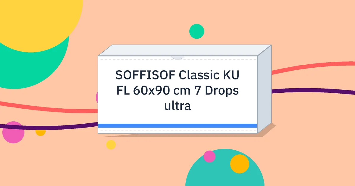 Symbolbild: Packung mit der Aufschrift SOFFISOF Classic KU FL 60x90 cm 7 Drops ultra (PZN 16506888) – Verfügbarkeit und Bezug in Apotheken in Frankfurt am Main