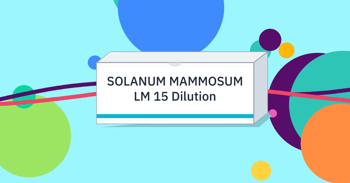 Symbolbild: Packung mit der Aufschrift SOLANUM MAMMOSUM LM 15 Dilution (PZN 13192432) – Verfügbarkeit und Bezug in Apotheken in Frankfurt am Main