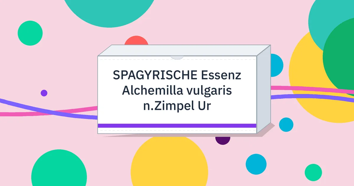 Symbolbild: Packung mit der Aufschrift SPAGYRISCHE Essenz Alchemilla vulgaris n.Zimpel Ur (PZN 11215614) – Verfügbarkeit und Bezug in Apotheken in Frankfurt am Main