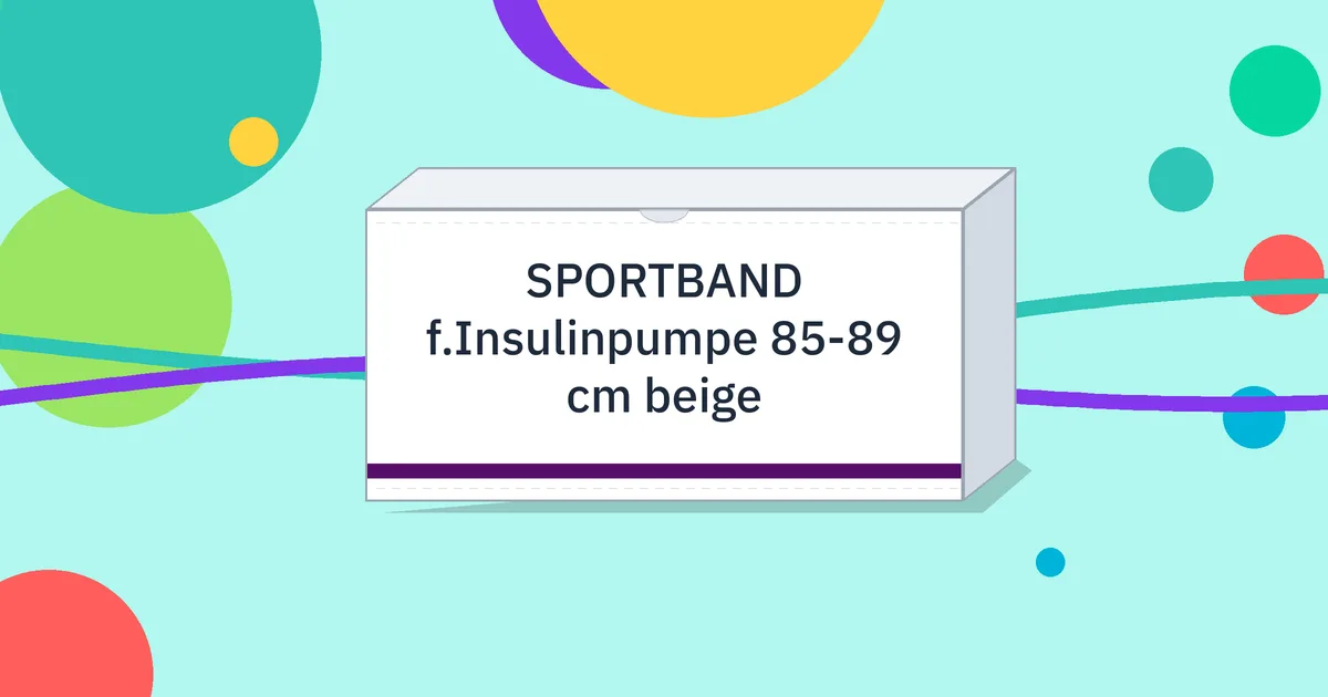 Symbolbild: Packung mit der Aufschrift SPORTBAND f.Insulinpumpe 85-89 cm beige (PZN 12461315) – Verfügbarkeit und Bezug in Apotheken in Frankfurt am Main