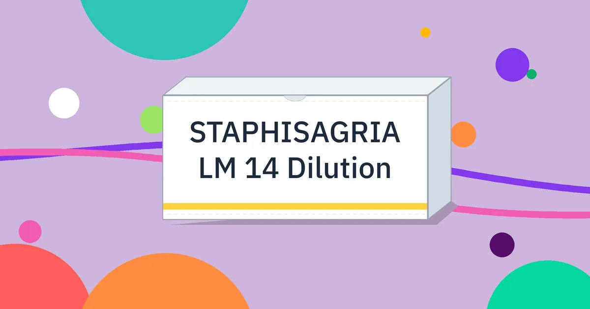 Symbolbild: Packung mit der Aufschrift STAPHISAGRIA LM 14 Dilution (PZN 13199629) – Verfügbarkeit und Bezug in Apotheken in Frankfurt am Main