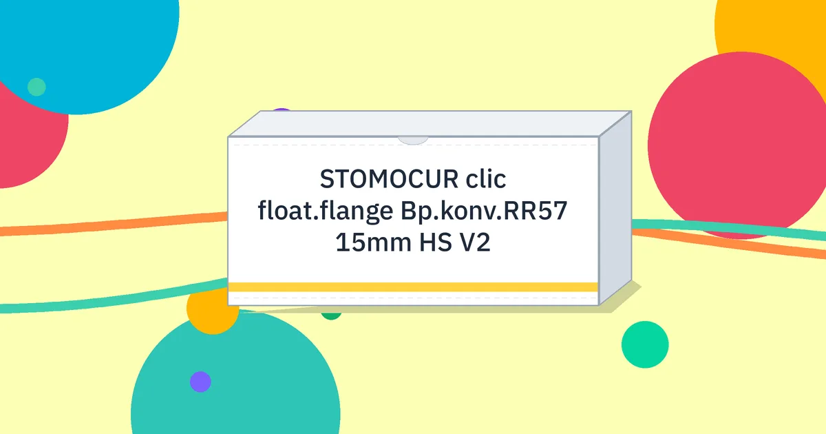 Symbolbild: Packung mit der Aufschrift STOMOCUR clic float.flange Bp.konv.RR57 15mm HS V2 (PZN 06717058) – Verfügbarkeit und Bezug in Apotheken in Frankfurt am Main
