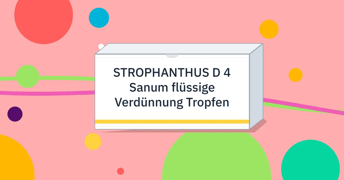 Symbolbild: Packung mit der Aufschrift STROPHANTHUS D 4 Sanum flüssige Verdünnung Tropfen (PZN 04231535) – Verfügbarkeit und Bezug in Apotheken in Frankfurt am Main