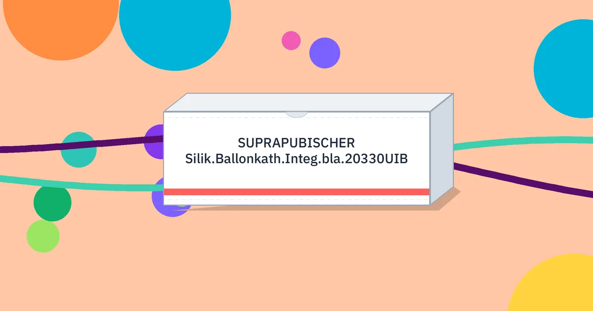Symbolbild: Packung mit der Aufschrift SUPRAPUBISCHER Silik.Ballonkath.Integ.bla.20330UIB (PZN 07797912) – Verfügbarkeit und Bezug in Apotheken in Frankfurt am Main