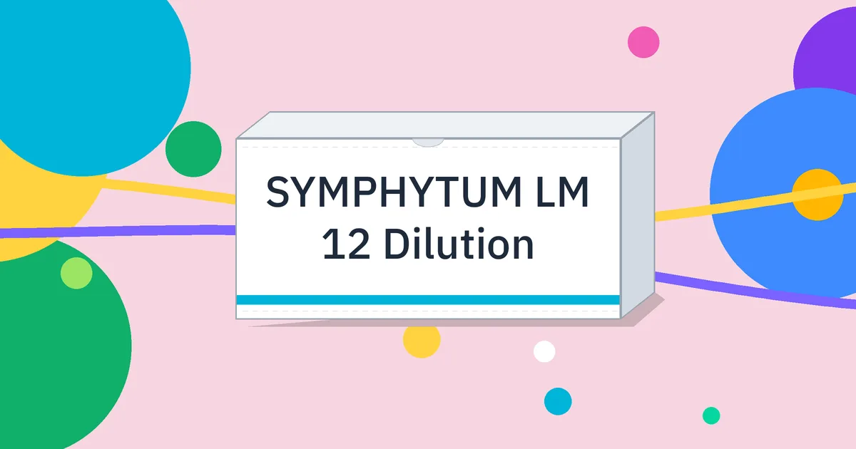 Symbolbild: Packung mit der Aufschrift SYMPHYTUM LM 12 Dilution (PZN 02604104) – Verfügbarkeit und Bezug in Apotheken in Frankfurt am Main