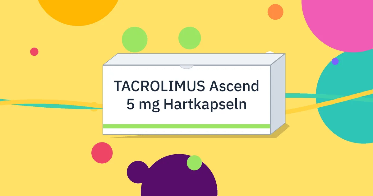 Symbolbild: Packung mit der Aufschrift TACROLIMUS Ascend 5 mg Hartkapseln (PZN 18899805) – Verfügbarkeit und Bezug in Apotheken in Frankfurt am Main