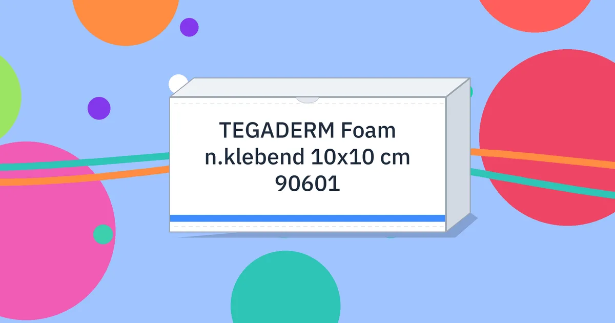 Symbolbild: Packung mit der Aufschrift TEGADERM Foam n.klebend 10x10 cm 90601 (PZN 09008003) – Verfügbarkeit und Bezug in Apotheken in Frankfurt am Main