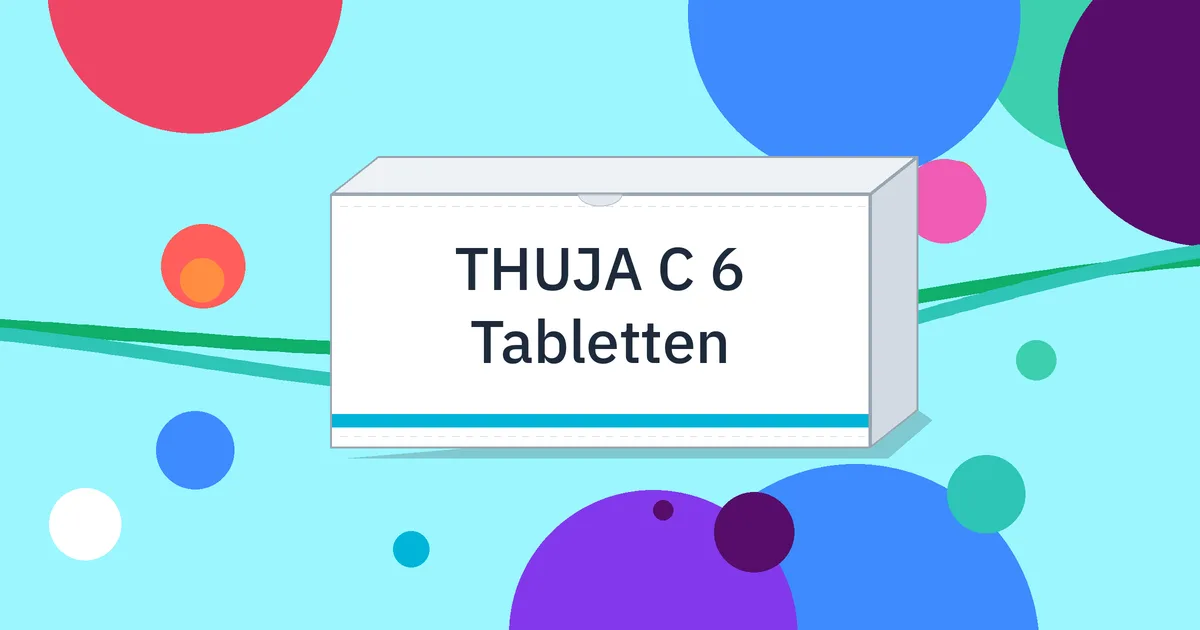 Symbolbild: Packung mit der Aufschrift THUJA C 6 Tabletten (PZN 07182346) – Verfügbarkeit und Bezug in Apotheken in Frankfurt am Main