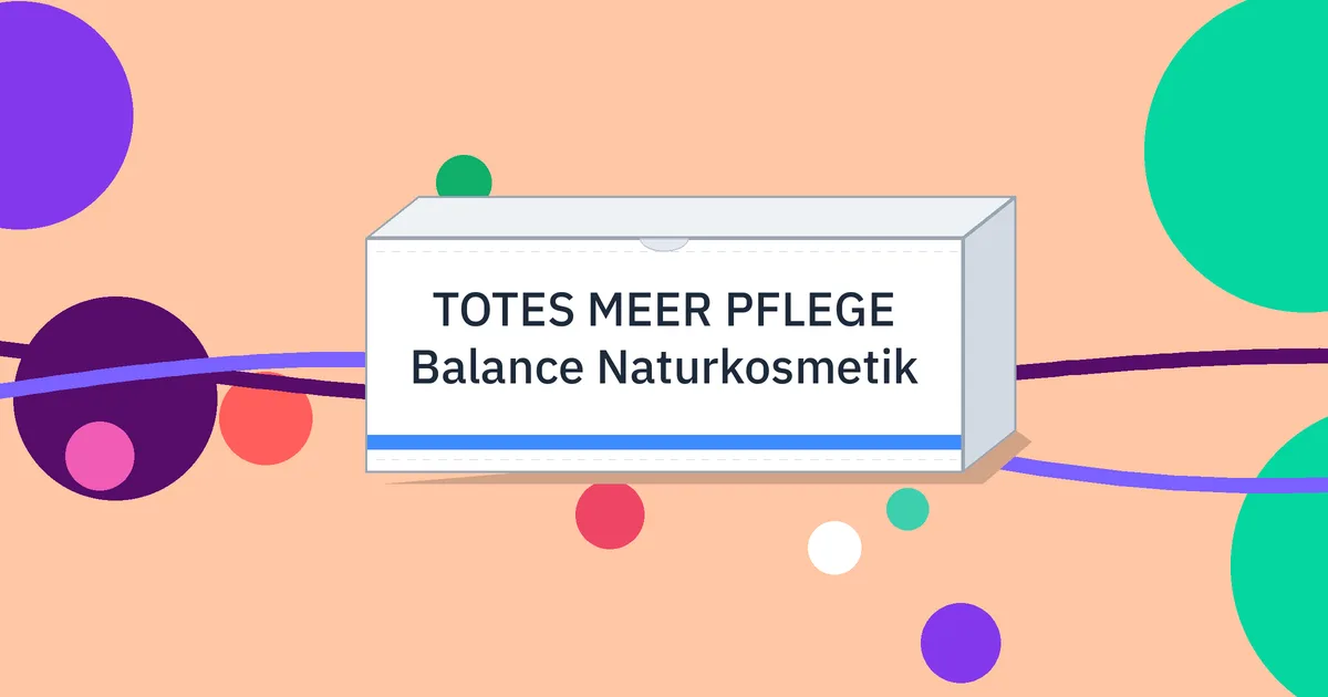 Symbolbild: Packung mit der Aufschrift TOTES MEER PFLEGE Balance Naturkosmetik (PZN 17862645) – Verfügbarkeit und Bezug in Apotheken in Frankfurt am Main