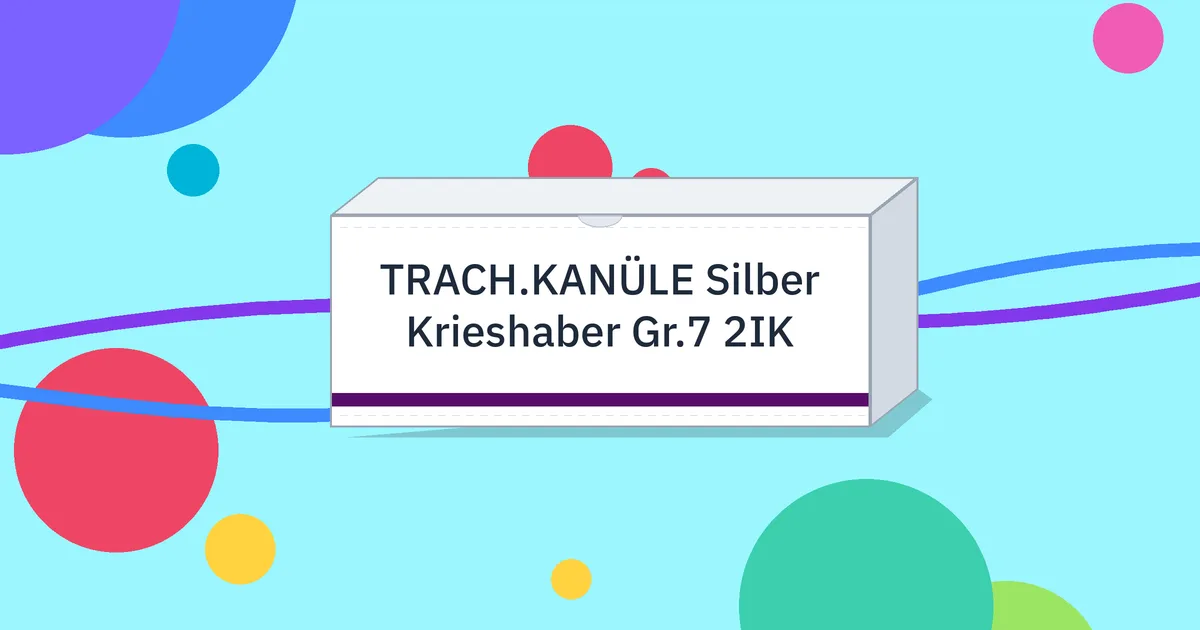 Symbolbild: Packung mit der Aufschrift TRACH.KANÜLE Silber Krieshaber Gr.7 2IK (PZN 06989791) – Verfügbarkeit und Bezug in Apotheken in Frankfurt am Main