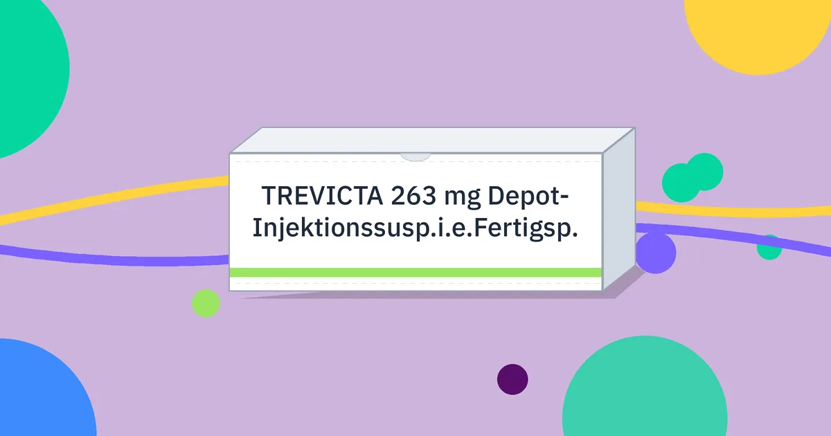Symbolbild: Packung mit der Aufschrift TREVICTA 263 mg Depot-Injektionssusp.i.e.Fertigsp. (PZN 12700010) – Verfügbarkeit und Bezug in Apotheken in Frankfurt am Main