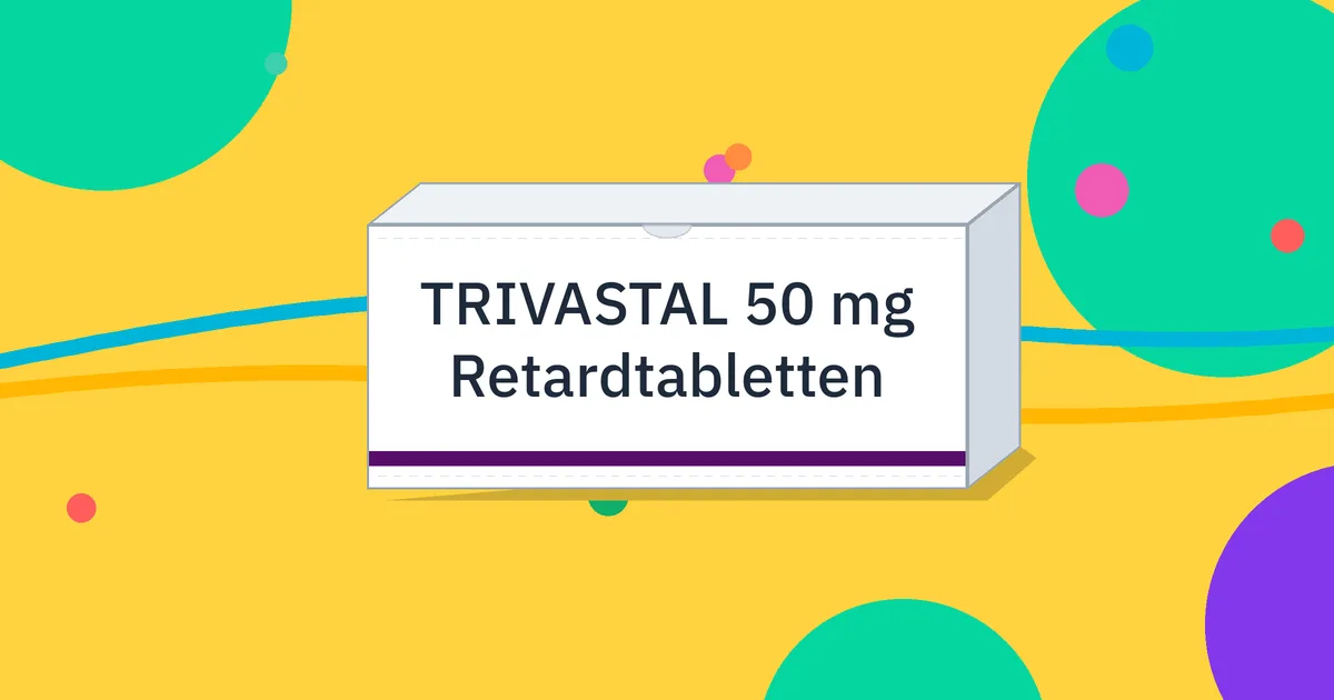 Symbolbild: Packung mit der Aufschrift TRIVASTAL 50 mg Retardtabletten (PZN 11069673) – Verfügbarkeit und Bezug in Apotheken in Frankfurt am Main