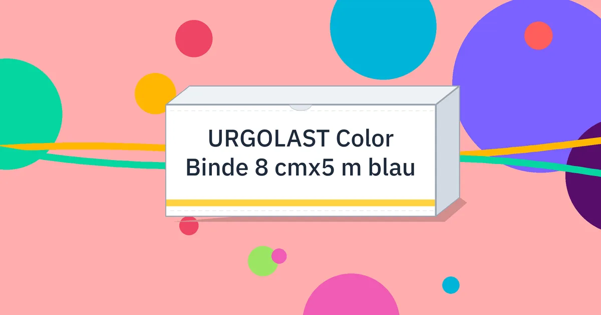 Symbolbild: Packung mit der Aufschrift URGOLAST Color Binde 8 cmx5 m blau (PZN 00708348) – Verfügbarkeit und Bezug in Apotheken in Frankfurt am Main