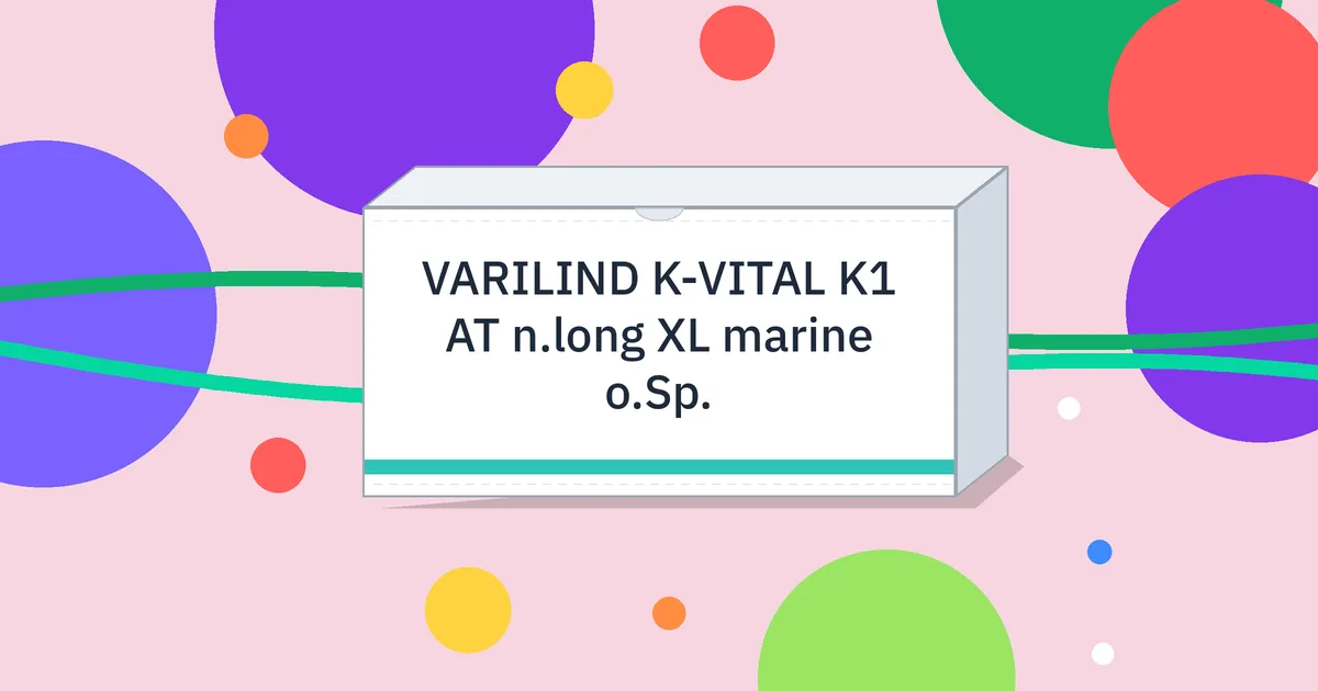 Symbolbild: Packung mit der Aufschrift VARILIND K-VITAL K1 AT n.long XL marine o.Sp. (PZN 20560209) – Verfügbarkeit und Bezug in Apotheken in Frankfurt am Main