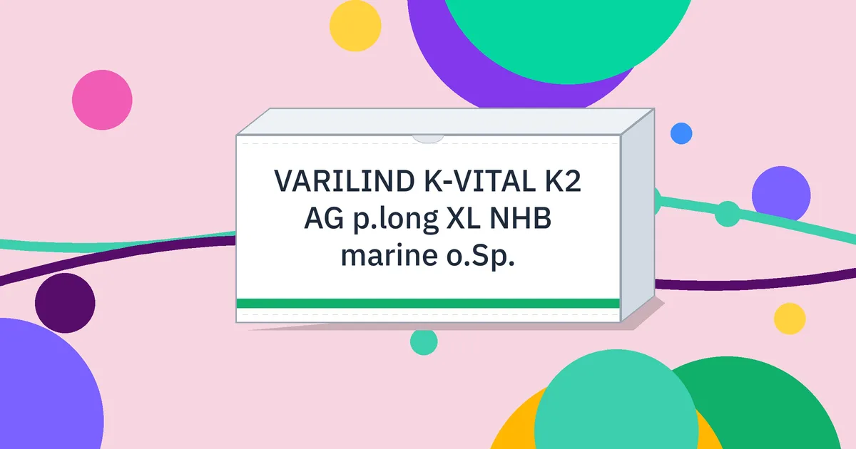 Symbolbild: Packung mit der Aufschrift VARILIND K-VITAL K2 AG p.long XL NHB marine o.Sp. (PZN 20564992) – Verfügbarkeit und Bezug in Apotheken in Frankfurt am Main