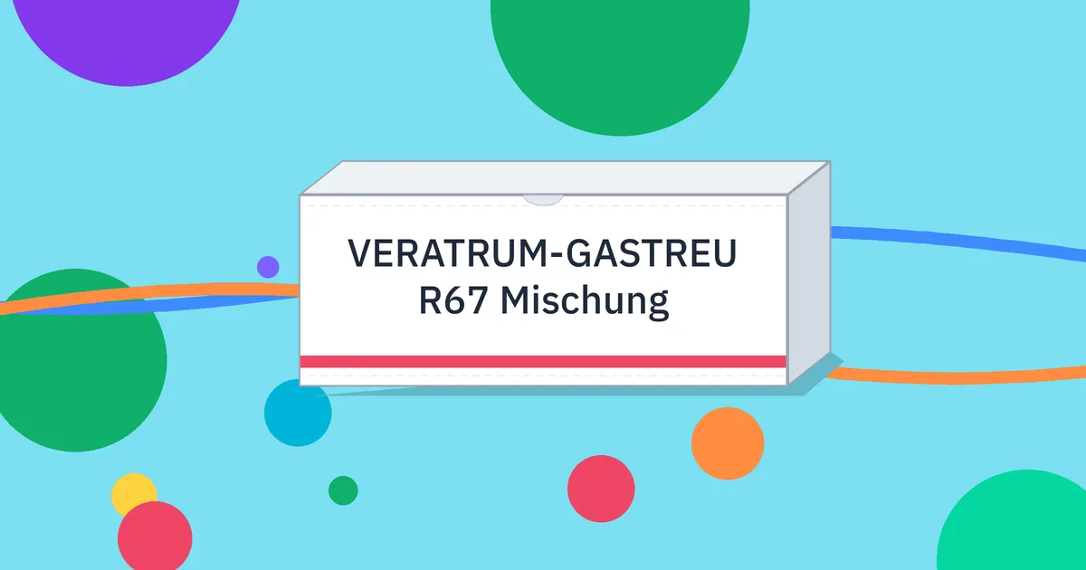 Symbolbild: Packung mit der Aufschrift VERATRUM-GASTREU R67 Mischung (PZN 04163555) – Verfügbarkeit und Bezug in Apotheken in Frankfurt am Main