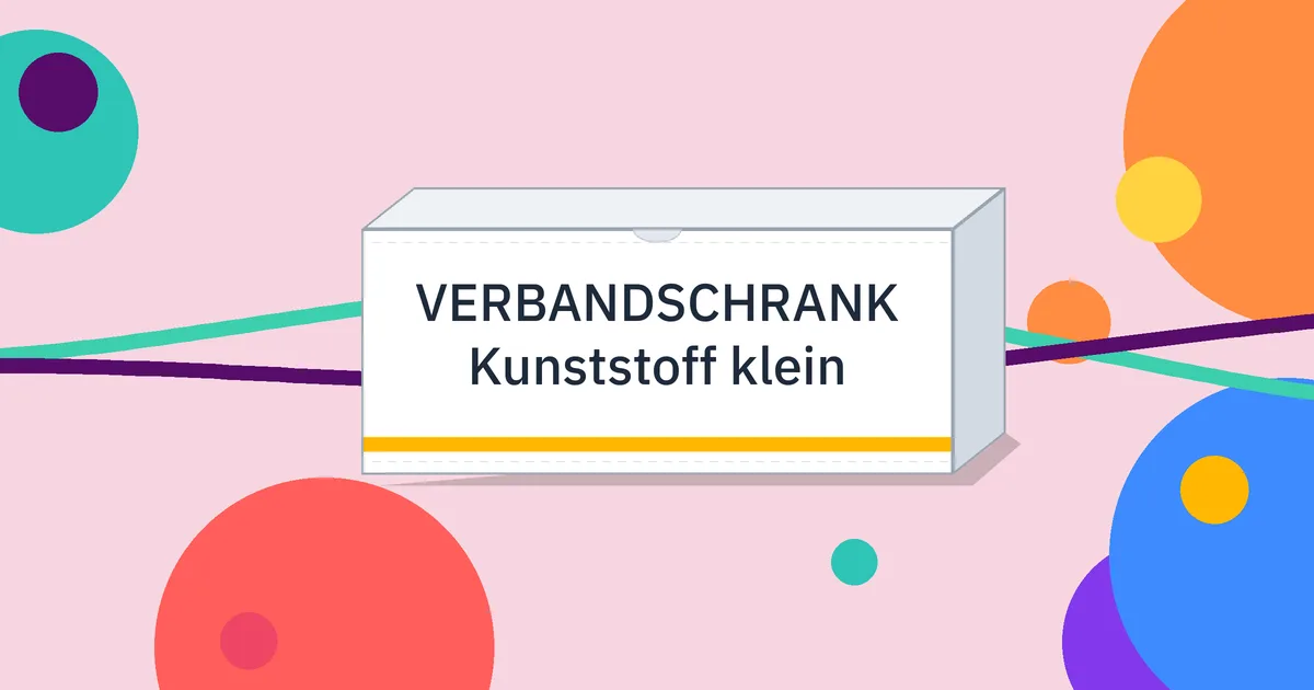 Symbolbild: Packung mit der Aufschrift VERBANDSCHRANK Kunststoff klein (PZN 01723686) – Verfügbarkeit und Bezug in Apotheken in Frankfurt am Main