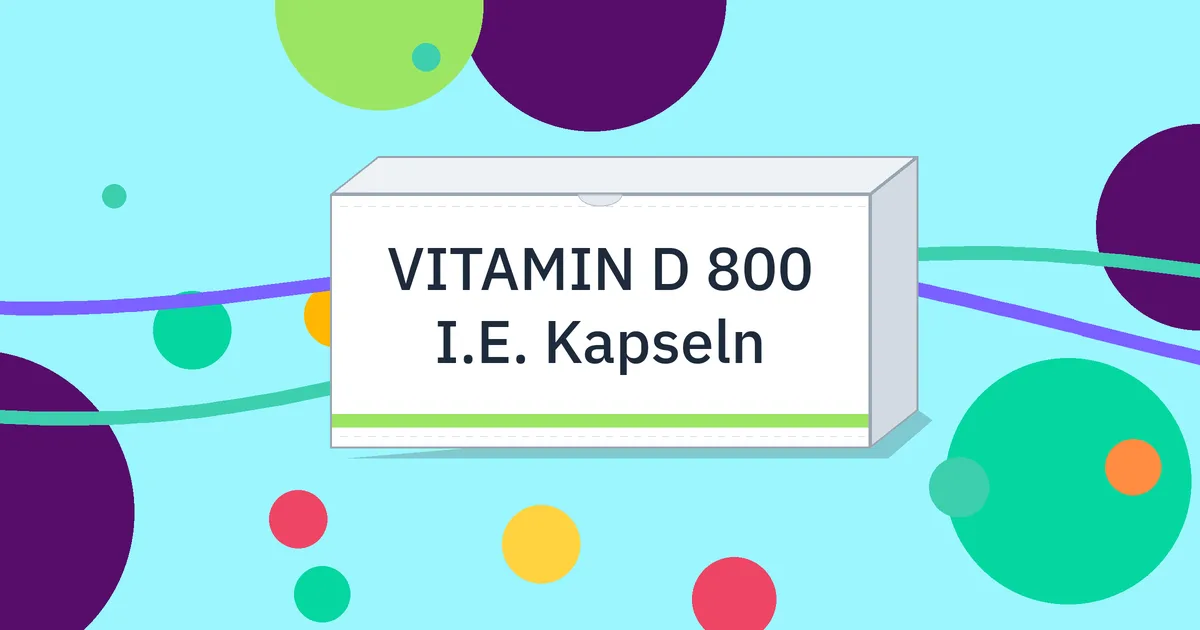 Symbolbild: Packung mit der Aufschrift VITAMIN D 800 I.E. Kapseln (PZN 19198387) – Verfügbarkeit und Bezug in Apotheken in Frankfurt am Main