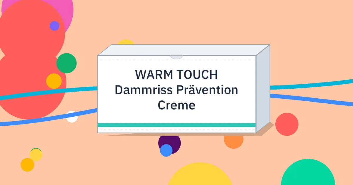 Symbolbild: Packung mit der Aufschrift WARM TOUCH Dammriss Prävention Creme (PZN 20199280) – Verfügbarkeit und Bezug in Apotheken in Frankfurt am Main