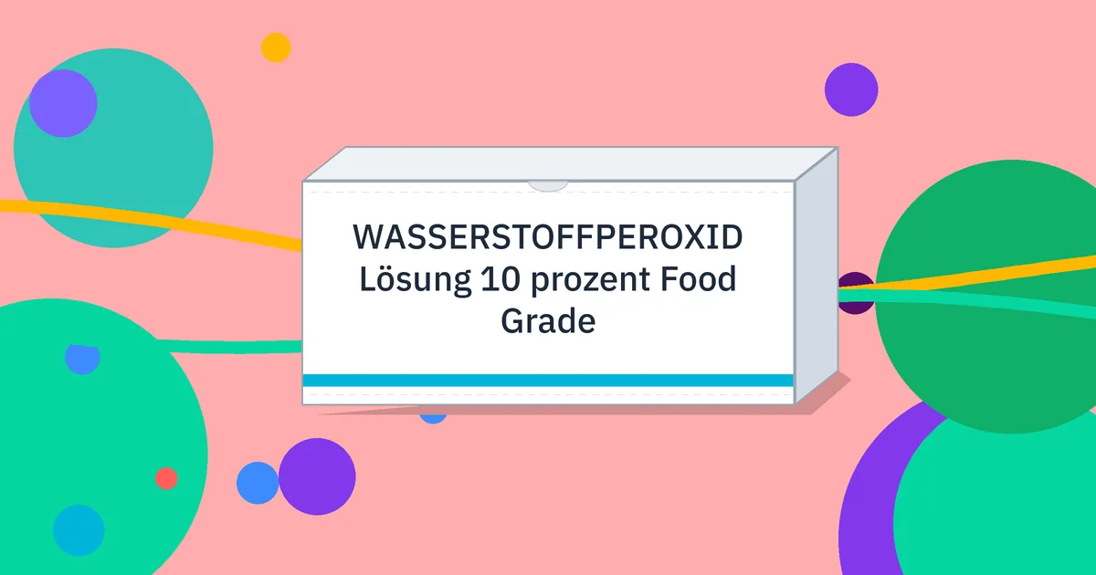 Symbolbild: Packung mit der Aufschrift WASSERSTOFFPEROXID Lösung 10 prozent Food Grade (PZN 17455035) – Verfügbarkeit und Bezug in Apotheken in Frankfurt am Main