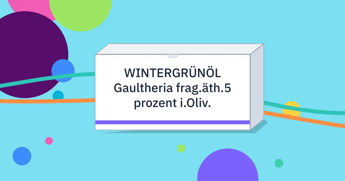 Symbolbild: Packung mit der Aufschrift WINTERGRÜNÖL Gaultheria frag.äth.5 prozent i.Oliv. (PZN 02468090) – Verfügbarkeit und Bezug in Apotheken in Frankfurt am Main