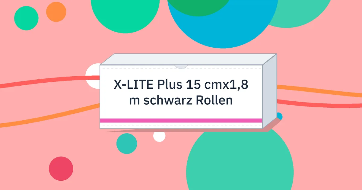 Symbolbild: Packung mit der Aufschrift X-LITE Plus 15 cmx1,8 m schwarz Rollen (PZN 14441601) – Verfügbarkeit und Bezug in Apotheken in Frankfurt am Main