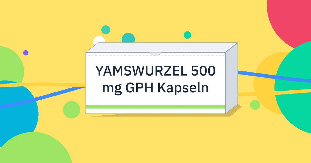 Symbolbild: Packung mit der Aufschrift YAMSWURZEL 500 mg GPH Kapseln (PZN 04699215) – Verfügbarkeit und Bezug in Apotheken in Frankfurt am Main