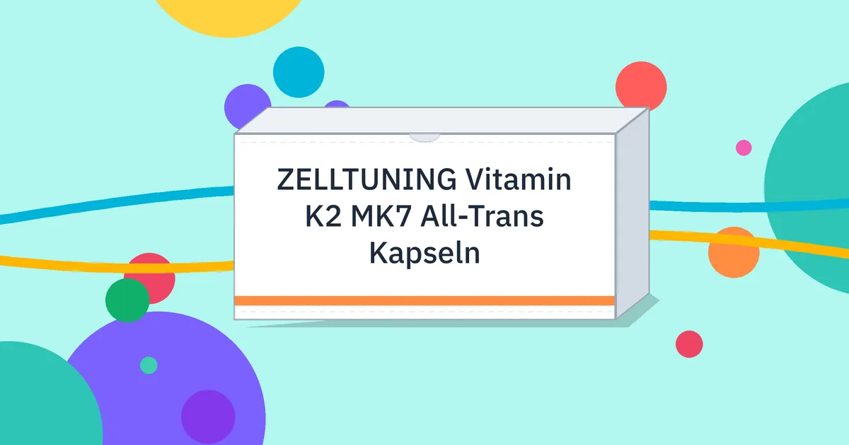 Symbolbild: Packung mit der Aufschrift ZELLTUNING Vitamin K2 MK7 All-Trans Kapseln (PZN 13985291) – Verfügbarkeit und Bezug in Apotheken in Frankfurt am Main