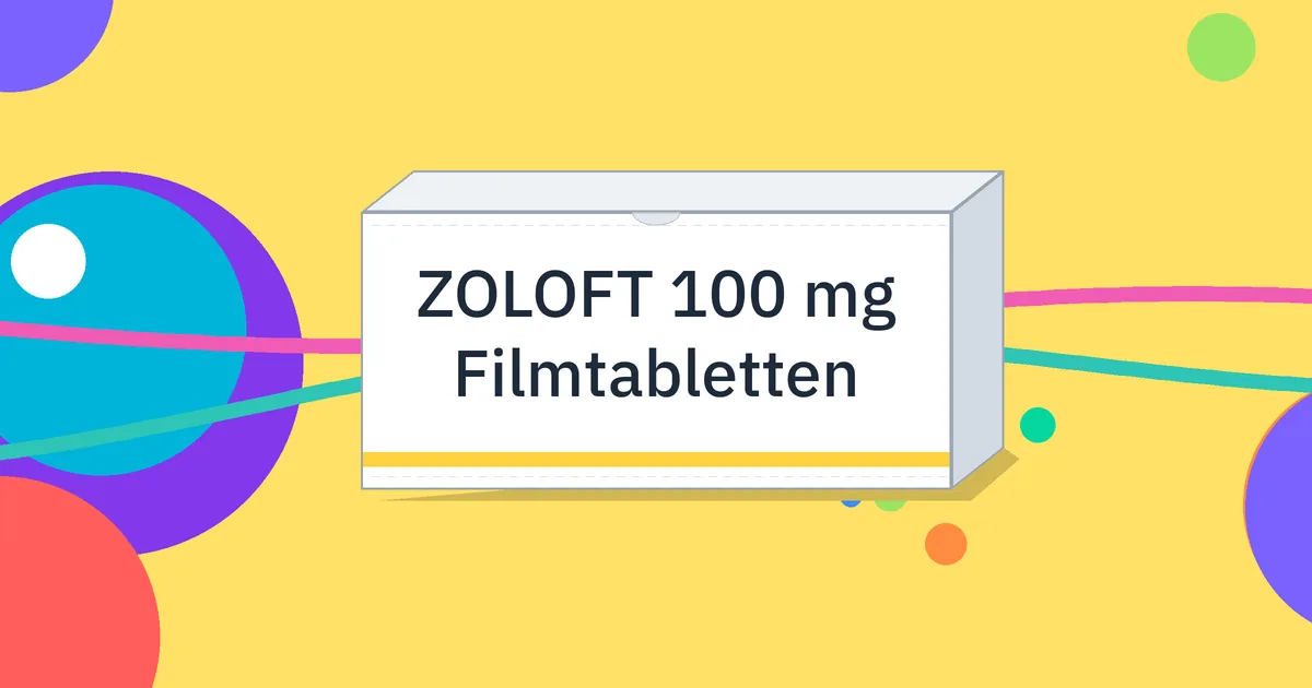 Symbolbild: Packung mit der Aufschrift ZOLOFT 100 mg Filmtabletten (PZN 00253818) – Verfügbarkeit und Bezug in Apotheken in Frankfurt am Main