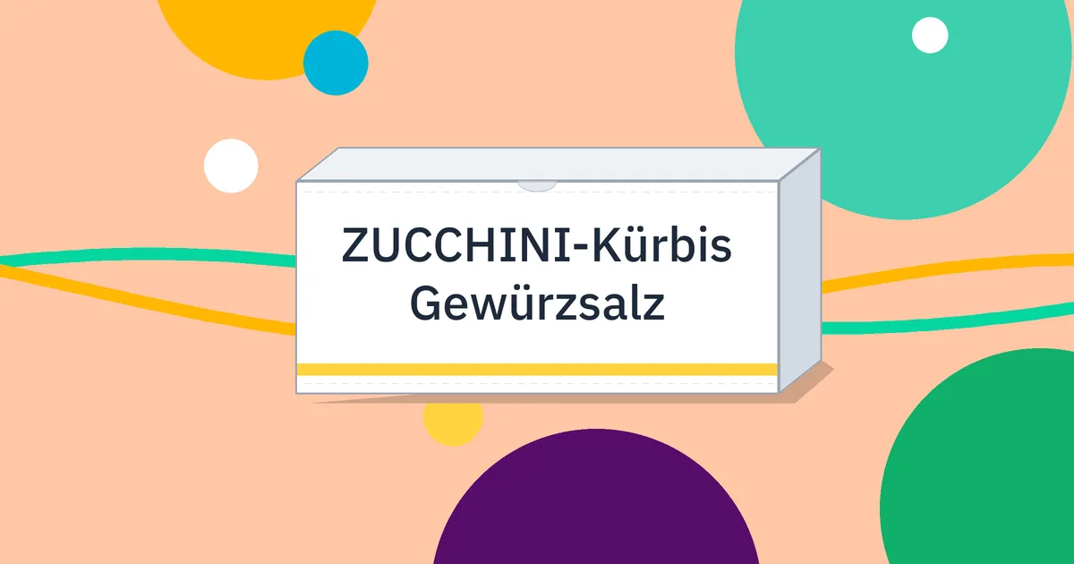 Symbolbild: Packung mit der Aufschrift ZUCCHINI-Kürbis Gewürzsalz (PZN 18738189) – Verfügbarkeit und Bezug in Apotheken in Frankfurt am Main