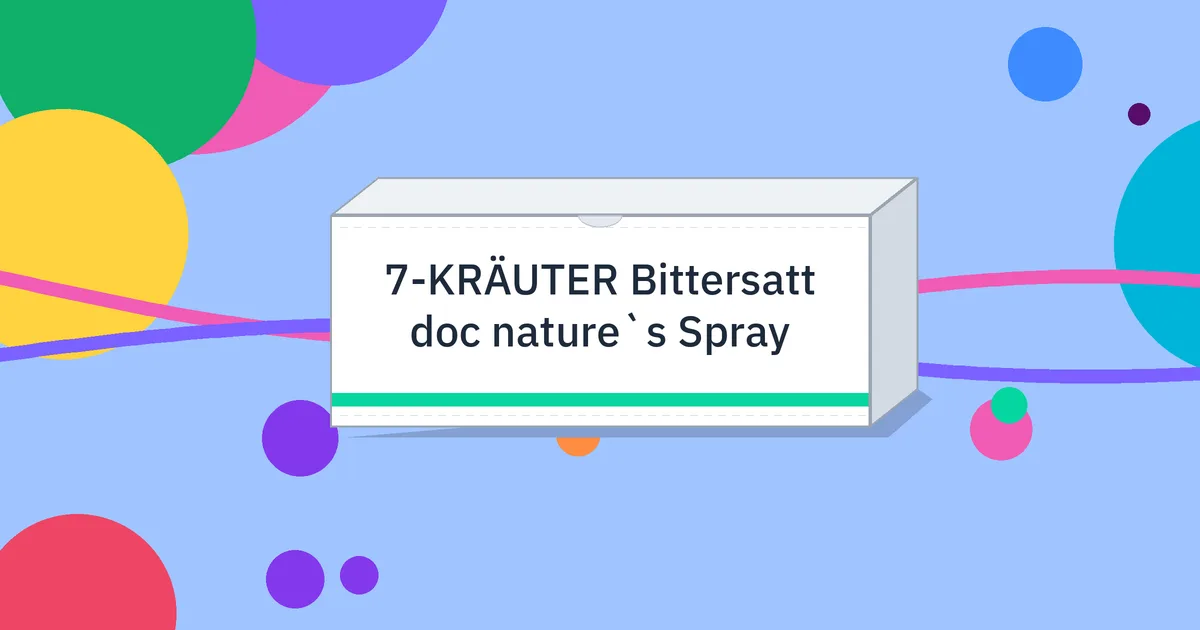 Symbolbild: Packung mit der Aufschrift 7-KRÄUTER Bittersatt doc nature`s Spray (PZN 20892377) – Verfügbarkeit und Bezug in Apotheken in Frankfurt am Main