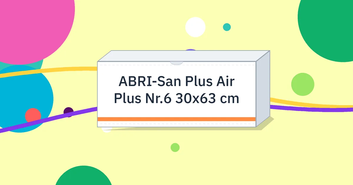 Symbolbild: Packung mit der Aufschrift ABRI-San Plus Air Plus Nr.6 30x63 cm (PZN 03560490) – Verfügbarkeit und Bezug in Apotheken in Frankfurt am Main