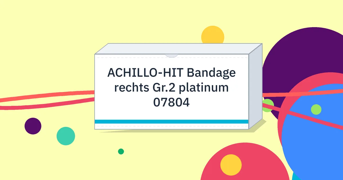 Symbolbild: Packung mit der Aufschrift ACHILLO-HIT Bandage rechts Gr.2 platinum 07804 (PZN 06826617) – Verfügbarkeit und Bezug in Apotheken in Frankfurt am Main