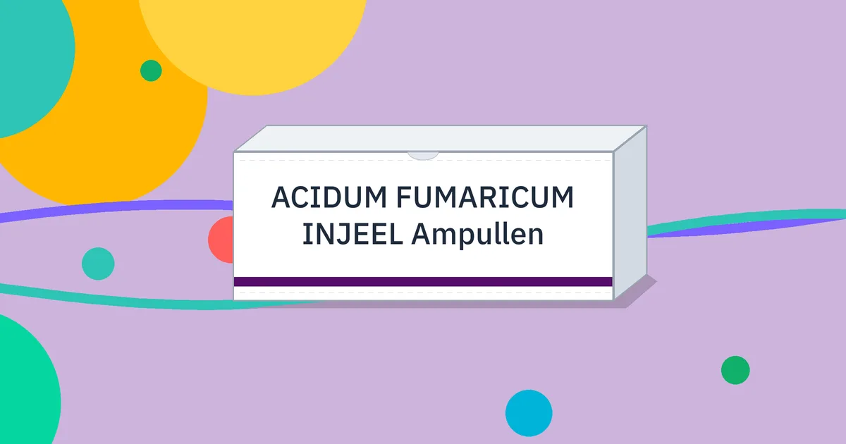 Symbolbild: Packung mit der Aufschrift ACIDUM FUMARICUM INJEEL Ampullen (PZN 01474361) – Verfügbarkeit und Bezug in Apotheken in Frankfurt am Main